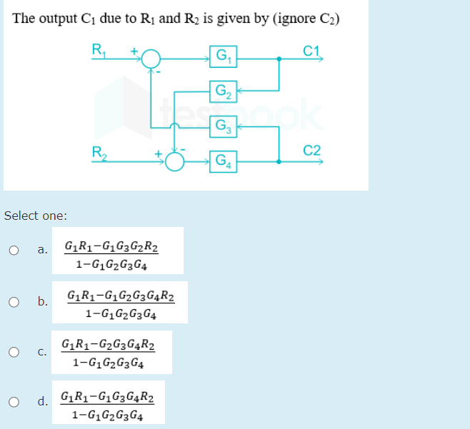 Solved The output C1 ﻿due to R1 ﻿and R2 ﻿is given by (ignore | Chegg.com