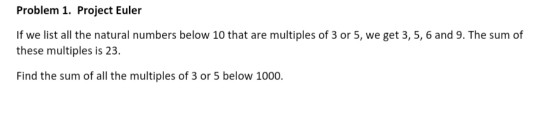 Solved Problem 1. Project Euler If we list all the natural | Chegg.com