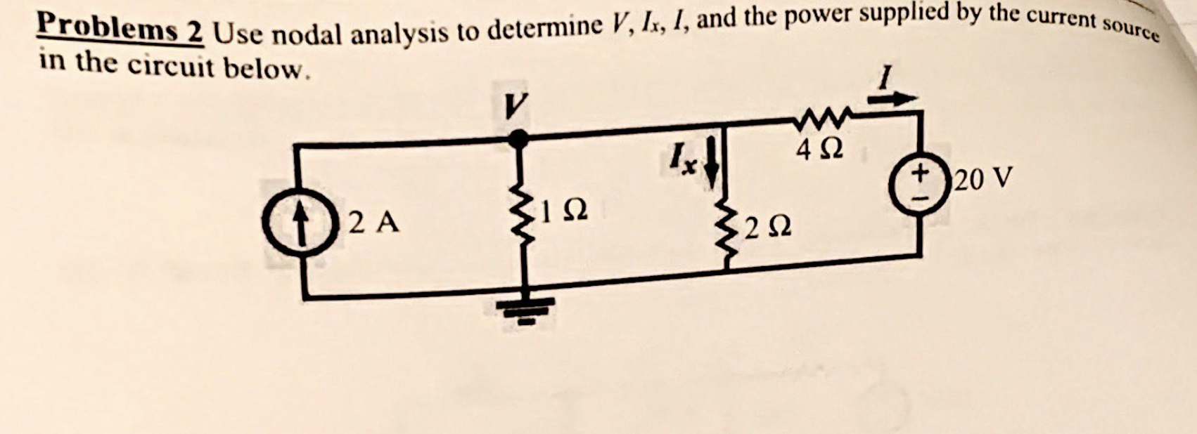 Solved sv the current source Problems 2 Use nodal analysis | Chegg.com
