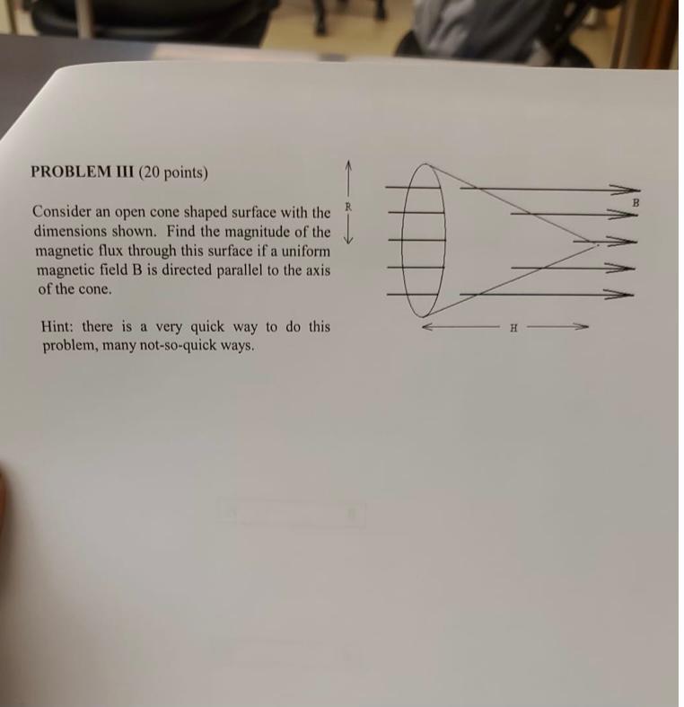 Solved PROBLEM III (20 points) R B Consider an open cone | Chegg.com