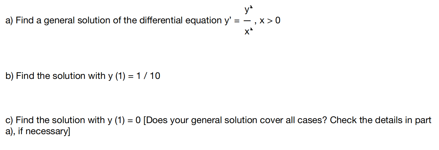 Solved a) Find a general solution of the differential | Chegg.com