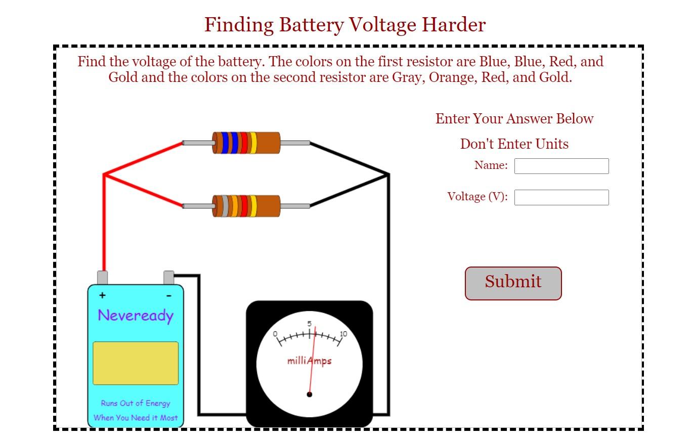 Solved Find the voltage of the battery. The colors on the | Chegg.com