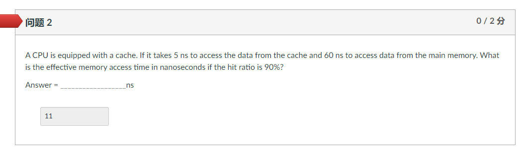 Solved A CPU is equipped with a cache. If it takes 5 ns to | Chegg.com