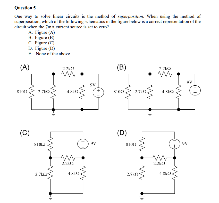 Solved One way to solve linear circuits is the method of | Chegg.com