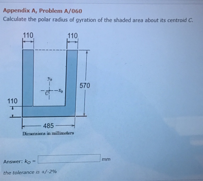 Solved Appendix A, Problem A/060 Calculate the polar radius | Chegg.com