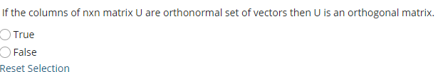 Solved If the columns of nxn matrix U are orthonormal set of | Chegg.com