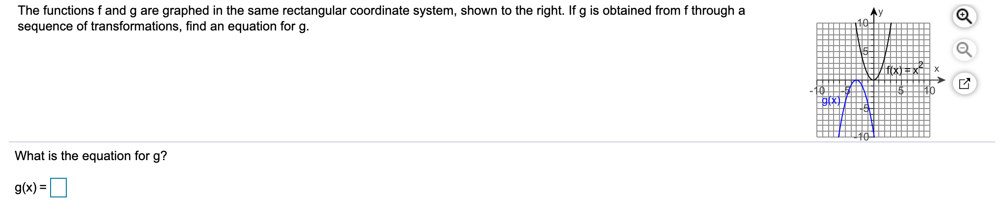 Solved The functions f and g are graphed in the same | Chegg.com
