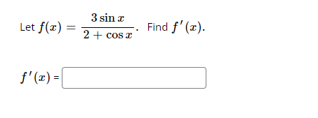Solved f(x)=2+cosx3sinx | Chegg.com