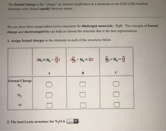 Solved The formal charge is the "charge" an element would | Chegg.com
