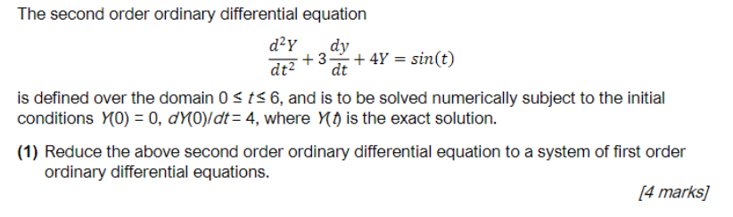 Solved The second order ordinary differential equation | Chegg.com