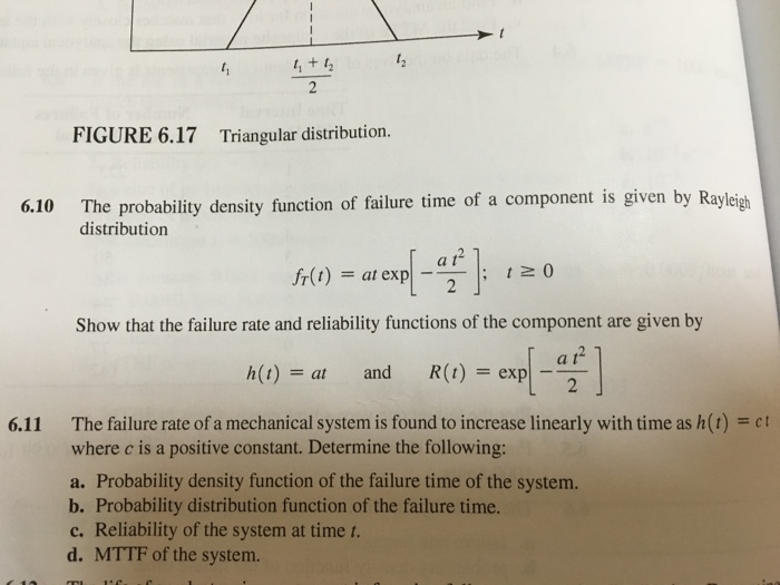 Solved t, t FIGURE 6.17 Triangular distribution. The | Chegg.com