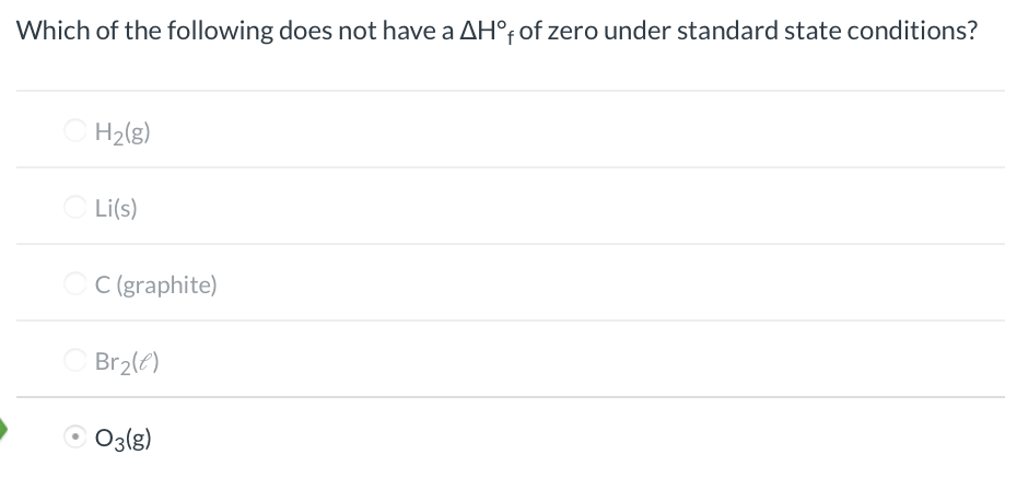 Solved Which of the following does not have a standard | Chegg.com