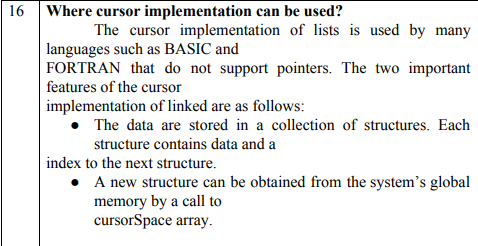 Solved 16 Where cursor implementation can be used? The | Chegg.com