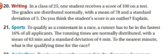 Solved 20. Writing In a class of 25, one student receives a | Chegg.com