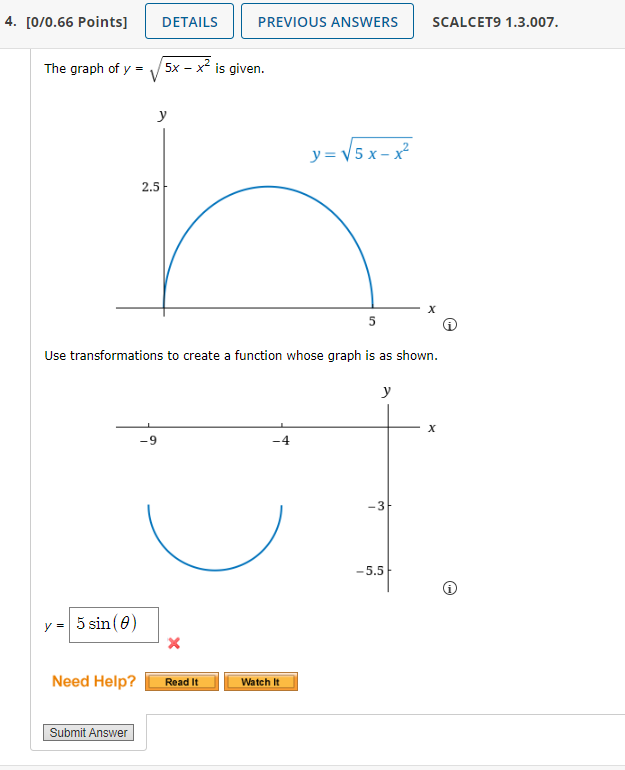 Solved The graph of y=5x−x2 is given. Use transformations to | Chegg.com