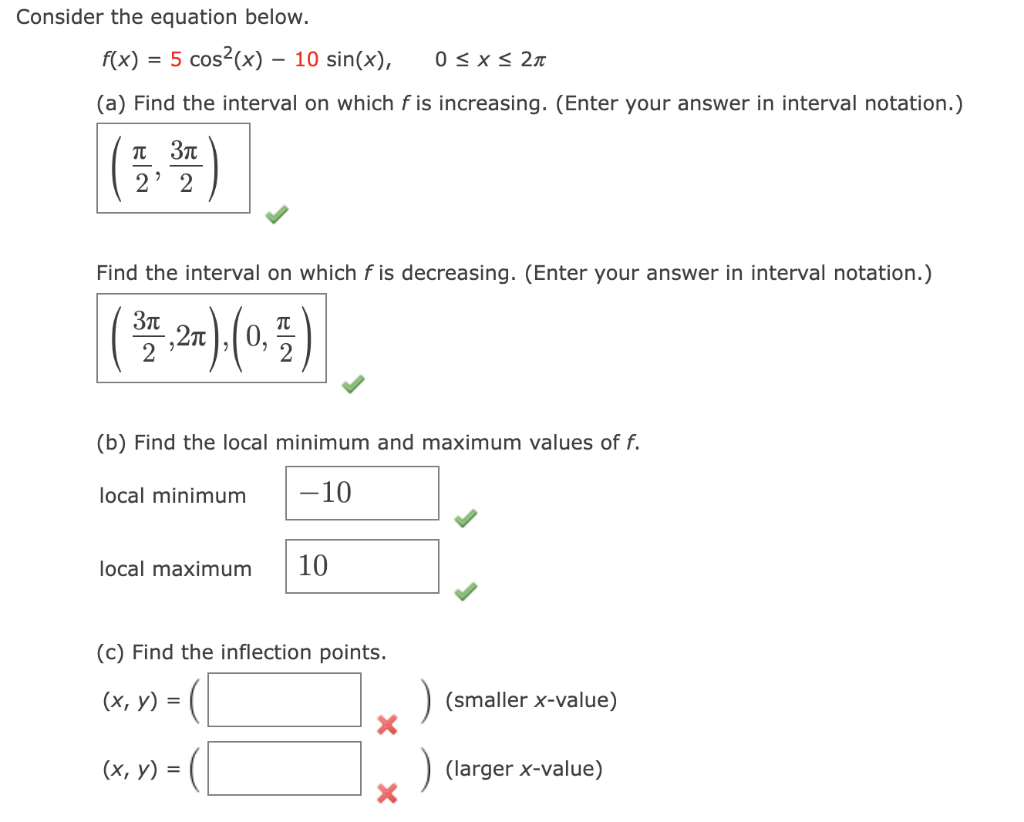 Solved Consider the equation below. | Chegg.com