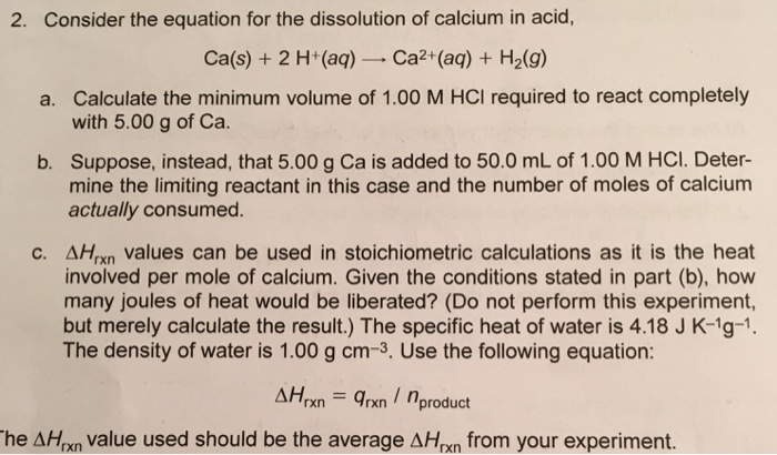 Solved 2. Consider the equation for the dissolution of | Chegg.com