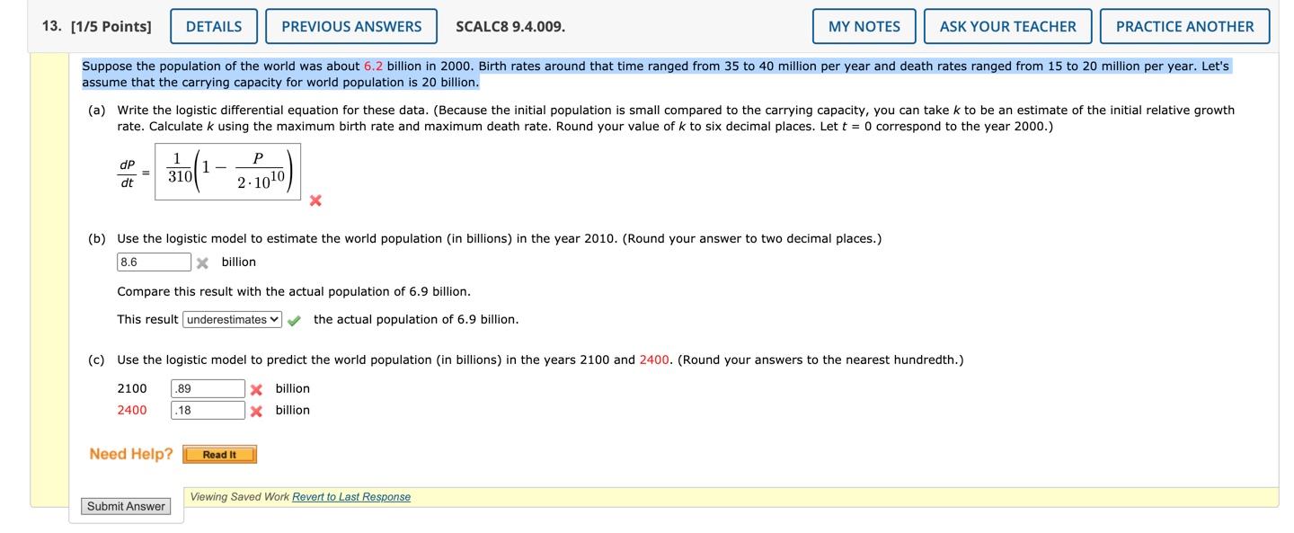 Solved 13. [1/5 Points] DETAILS PREVIOUS ANSWERS SCALC8 | Chegg.com