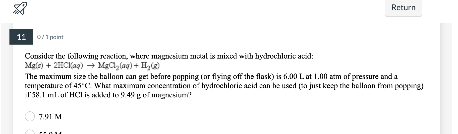Solved 11 0/1 ﻿pointConsider the following reaction, where | Chegg.com