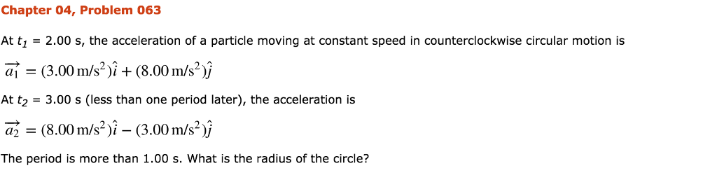 Solved Chapter 04, Problem 063 At t1 - 2.00 s, the | Chegg.com