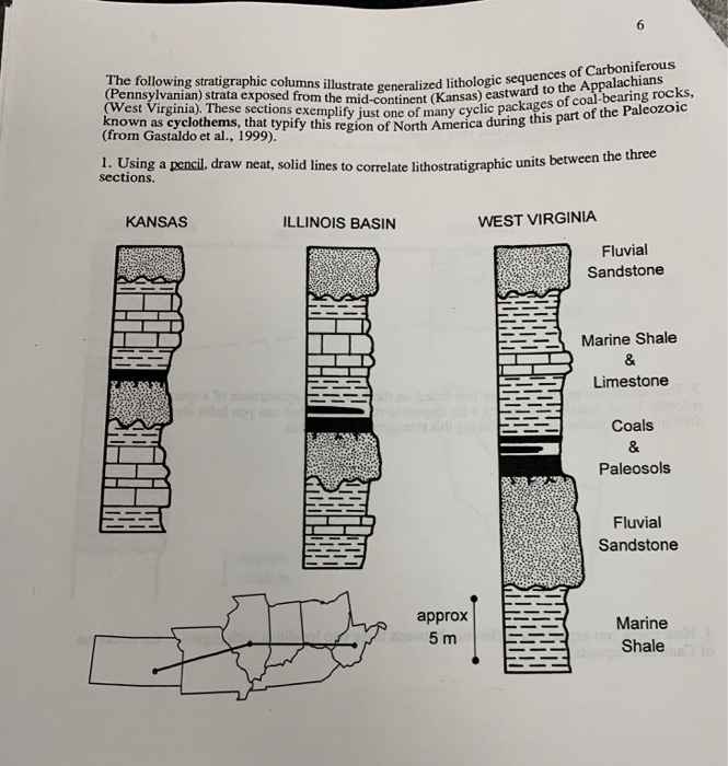Solved 6 The following stratigraphic columns illistrate | Chegg.com