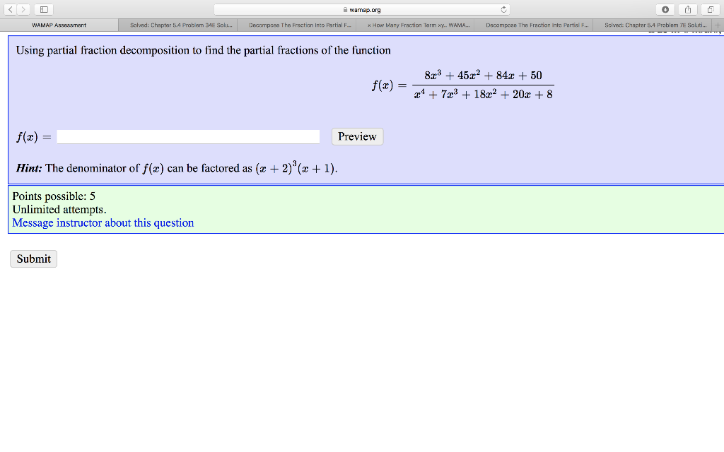 Solved wamap.org WAMAP Assessment Solved: Chapter 5.4 | Chegg.com