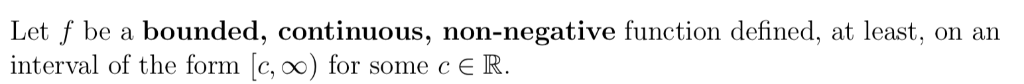 Solved Let f be a bounded, continuous, non-negative function | Chegg.com