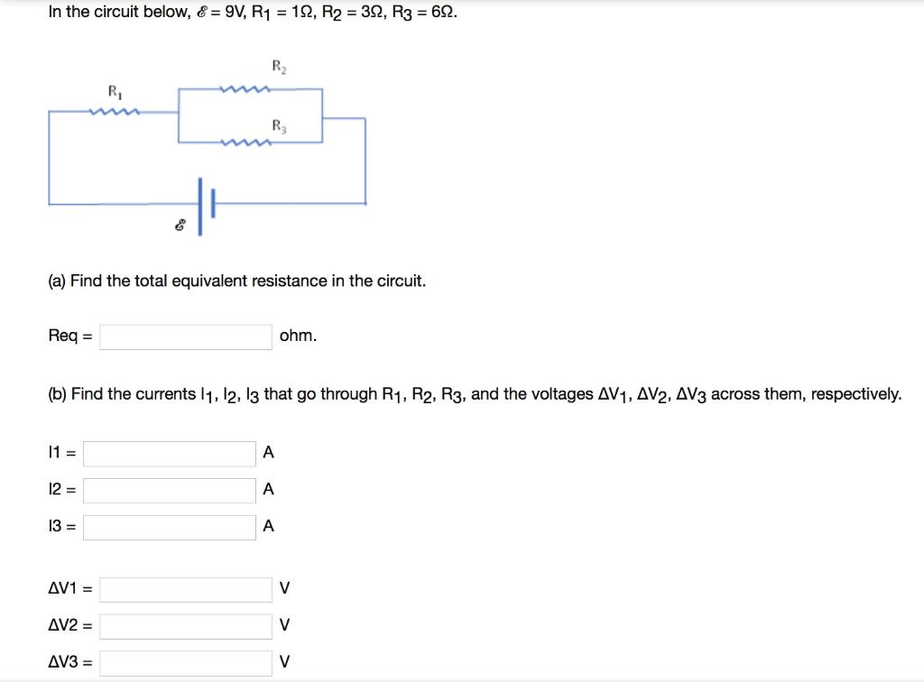 Solved In the circuit below, E = 9V, R1 = 122, R2 = 312, R3 | Chegg.com