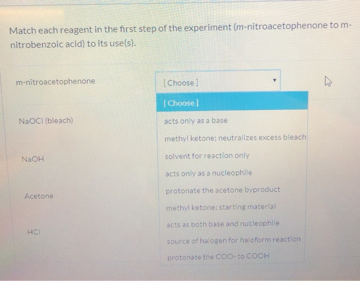 Solved Match each reagent in the first step of the | Chegg.com