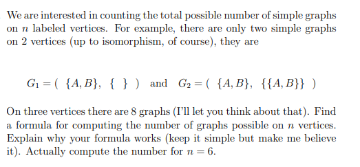 Solved We are interested in counting the total possible | Chegg.com