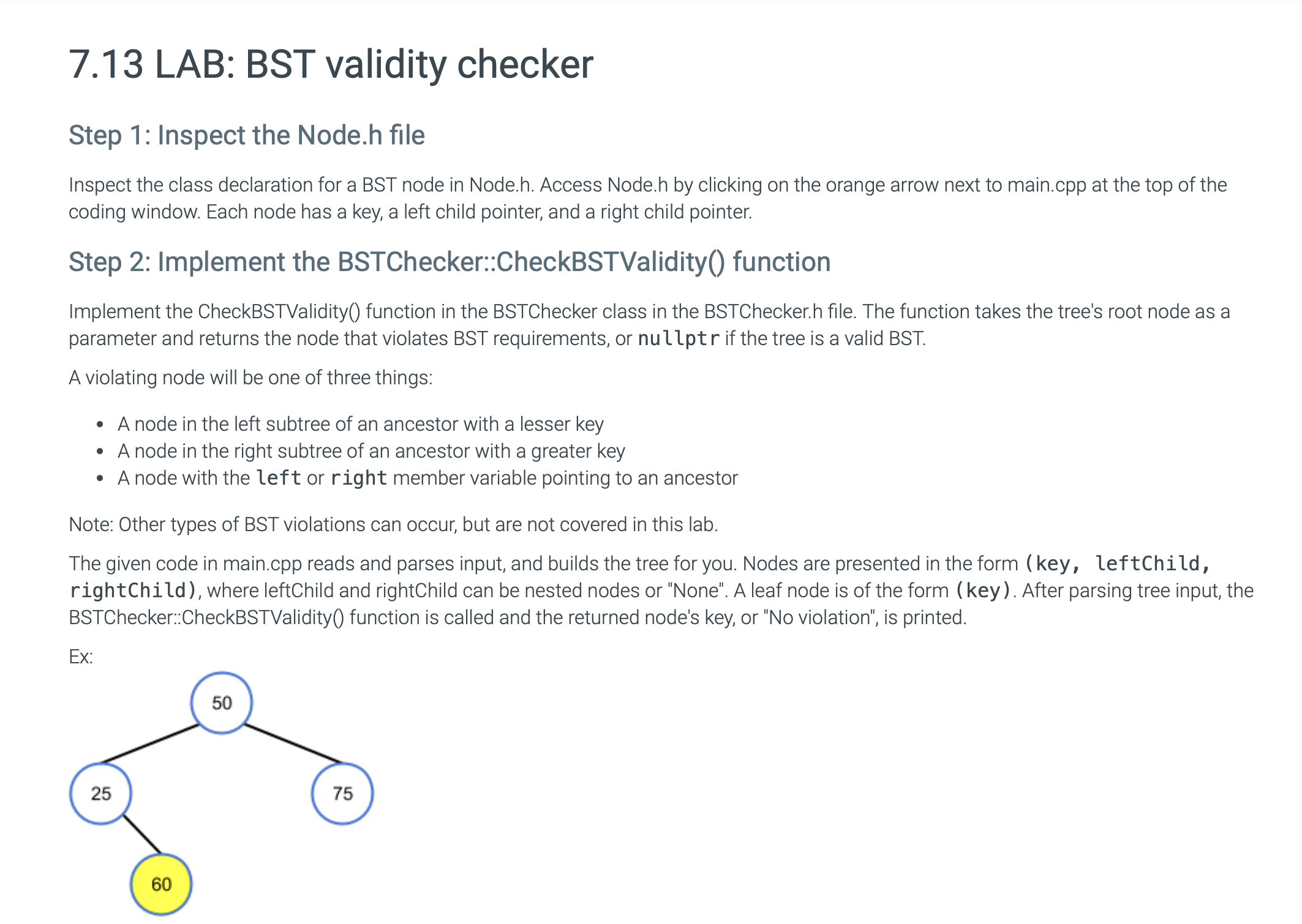 Solved 8:Unit test ∧ 0/1 Invalid tree with right child | Chegg.com