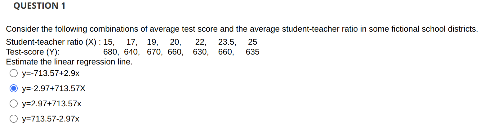 Solved Consider the following combinations of average test | Chegg.com