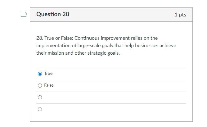 Solved Question 28 1 pts 28. True or False: Continuous | Chegg.com