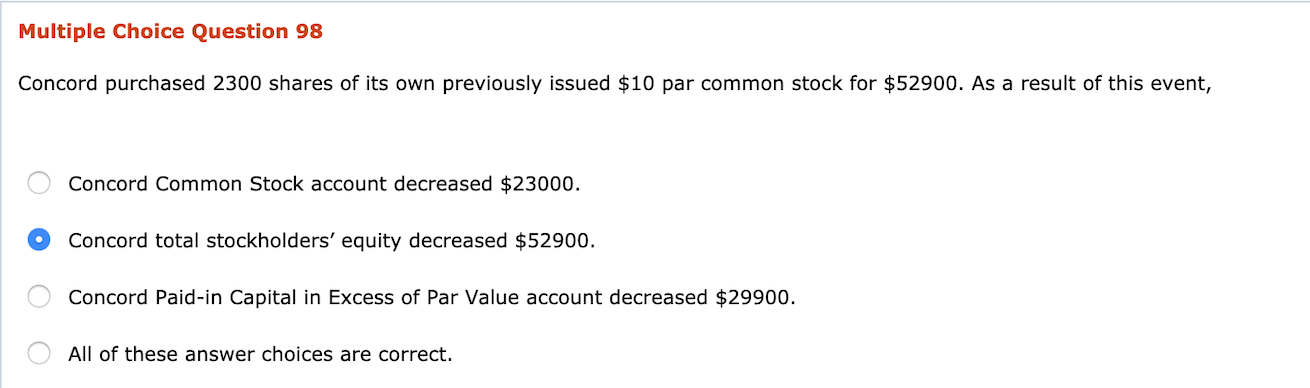 Solved Multiple Choice Question 98 Concord purchased 2300 | Chegg.com Solved Multiple Choice Question 98 Concord purchased 2300 | Chegg.com