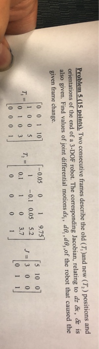 Solved Problem 5 (15 points), Two consecutive frames | Chegg.com