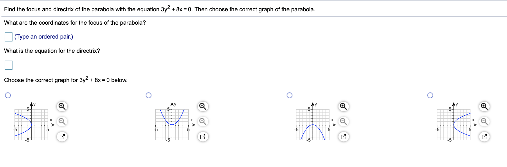 Solved Find the focus and directrix of the parabola with | Chegg.com