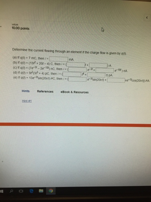 Solved Determine the current flowing through an element if | Chegg.com