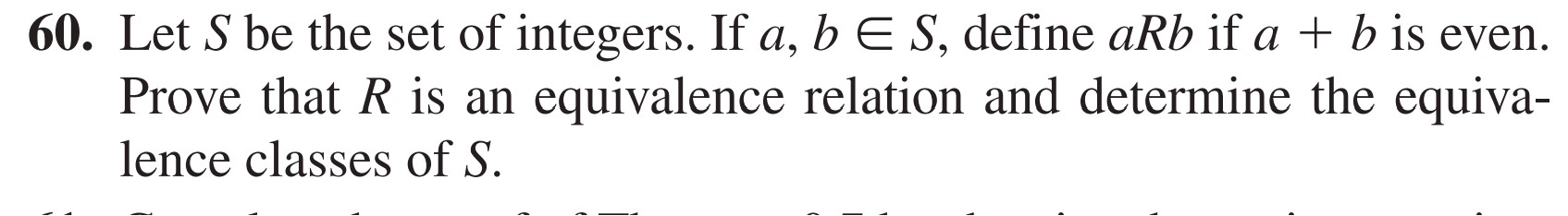 Solved 60. Let S be the set of integers. If a,b∈S, define | Chegg.com