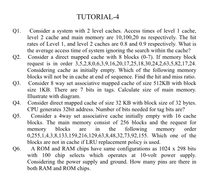 Solved TUTORIAL-4Q1. ﻿Consider a system with 2 ﻿level | Chegg.com