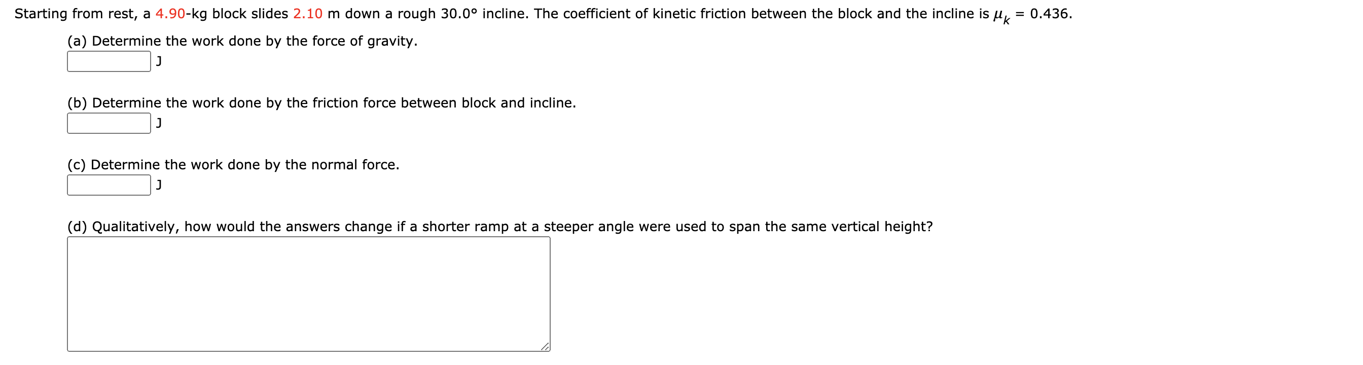 Solved Starting from rest, a 4.90-kg block slides 2.10 | Chegg.com