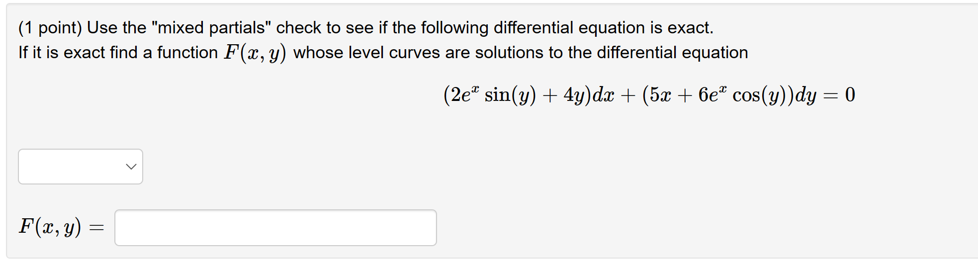 Solved (1 point) Use the Solved (1 point) Use the