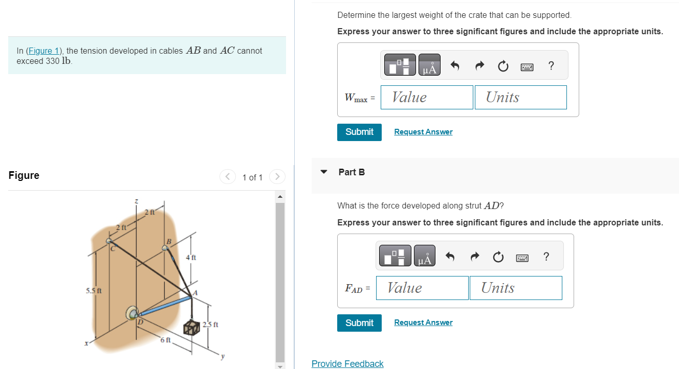 Solved Determine the largest weight of the crate that can be | Chegg.com