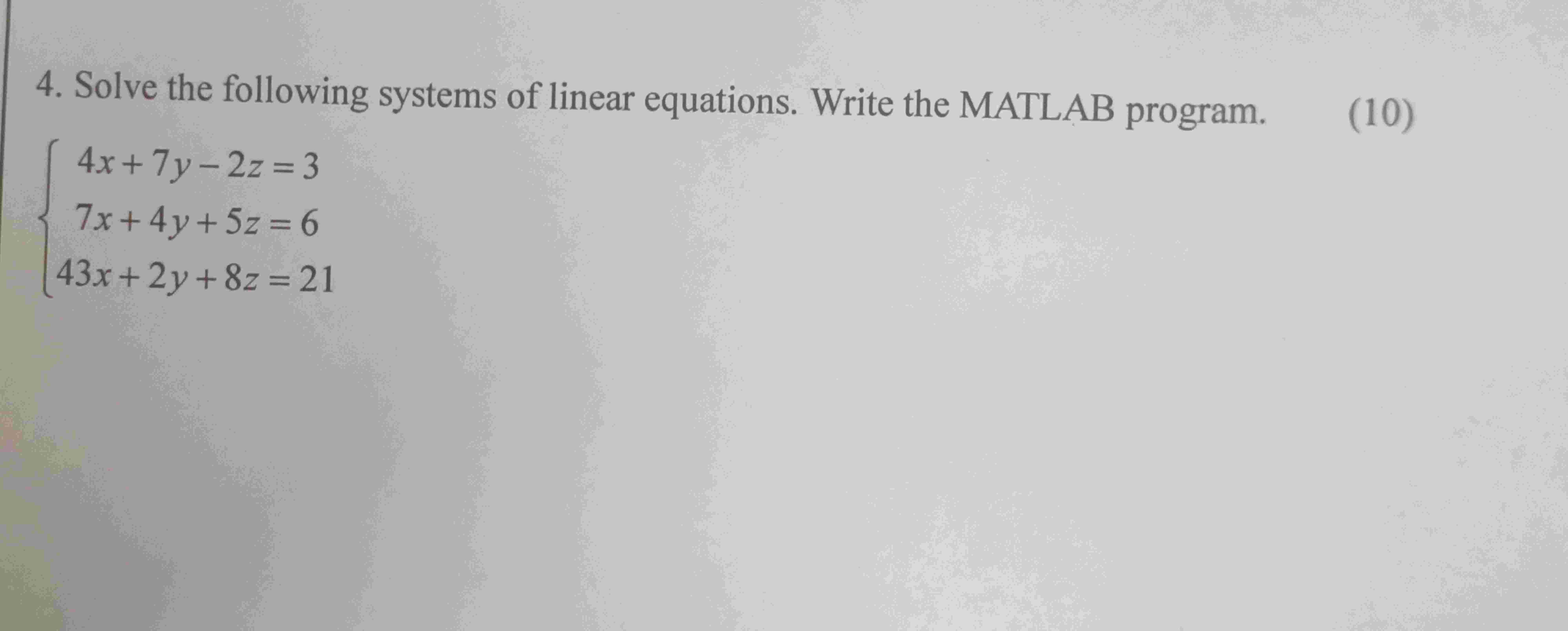 Solved Solve the following systems of linear equations. | Chegg.com
