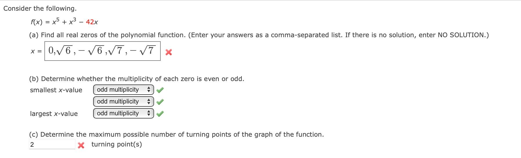 Solved Consider The Following F X X5 X3−42x A Find All