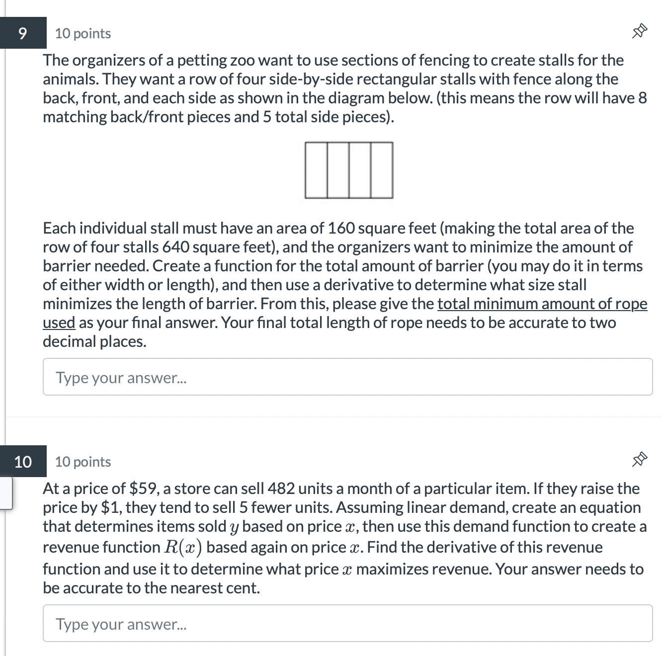 Solved The organizers of a petting zoo want to use sections | Chegg.com