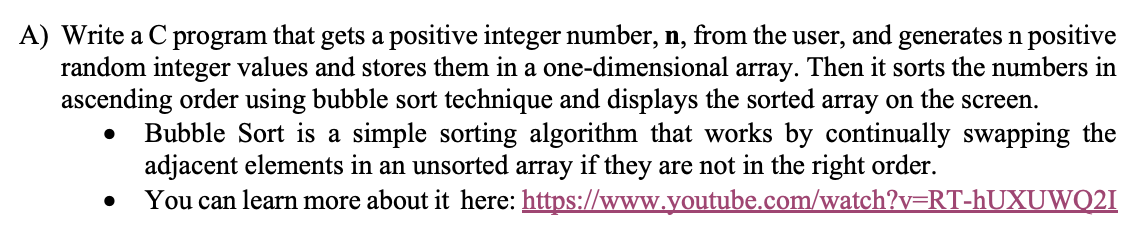 Solved A) Write a C program that gets a positive integer | Chegg.com