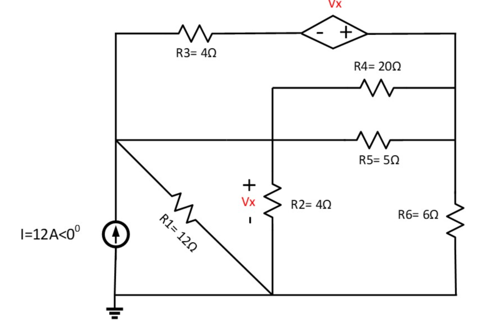 Solved please find the voltage crossing the R6= 6Ω | Chegg.com