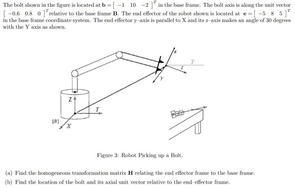 Solved = The bolt shown in the figure is located at b = [ -1 | Chegg.com