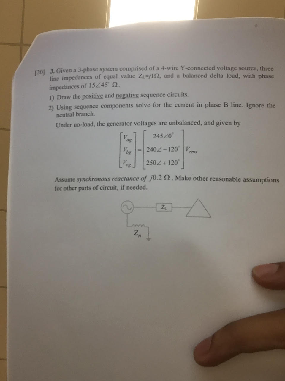 Solved The pu zero-sequence circuit for a 3-phase system is | Chegg.com