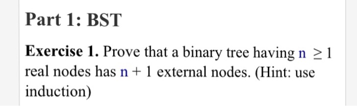Solved Prove that a binary tree having n | Chegg.com